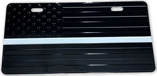 US Flag Subdued White Line License Plate – FrontLine Designs, LLC